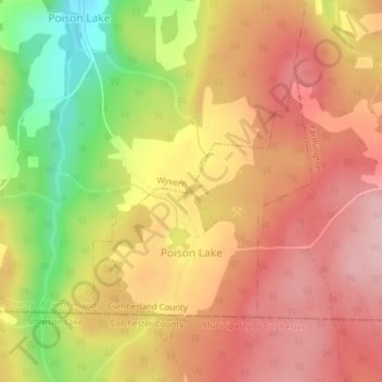 Poison Lake topographic map, elevation, terrain