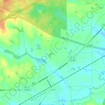 Cuba topographic map, elevation, terrain