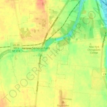 Women's Rights National Historical Park topographic map, elevation, terrain