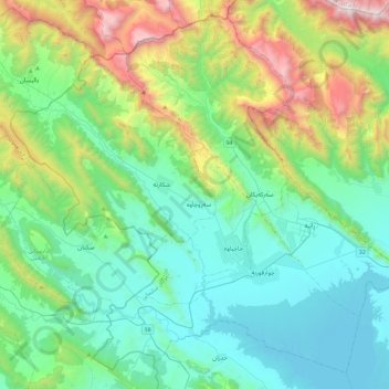 Ranya District topographic map, elevation, terrain