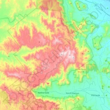 Eungella National Park topographic map, elevation, terrain