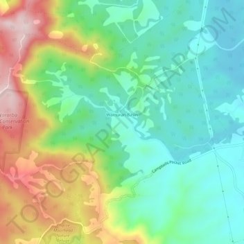 Wamuran Basin topographic map, elevation, terrain