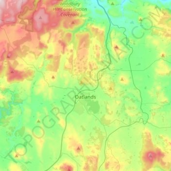 Oatlands topographic map, elevation, terrain