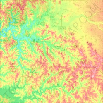 Orange County topographic map, elevation, terrain