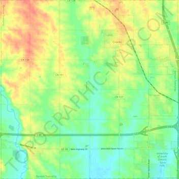 Benton Township topographic map, elevation, terrain