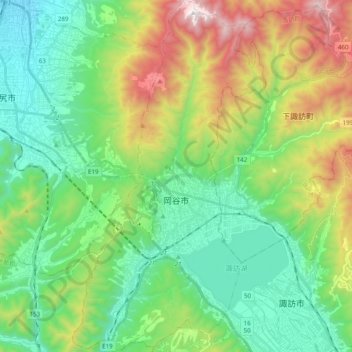Okaya topographic map, elevation, terrain