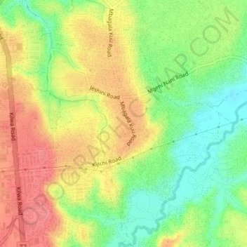 Mbagala Kuu topographic map, elevation, terrain