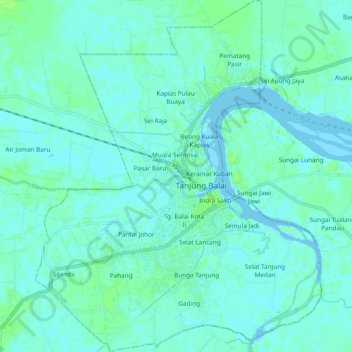 City of Tanjung Balai topographic map, elevation, terrain