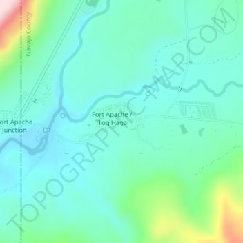 Fort Apache topographic map, elevation, terrain