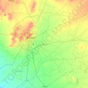 Jodhpur Tehsil topographic map, elevation, terrain