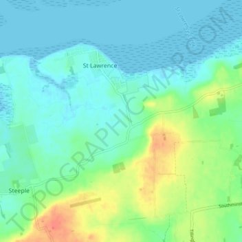 St. Lawrence topographic map, elevation, terrain