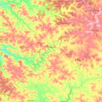 Williams topographic map, elevation, terrain