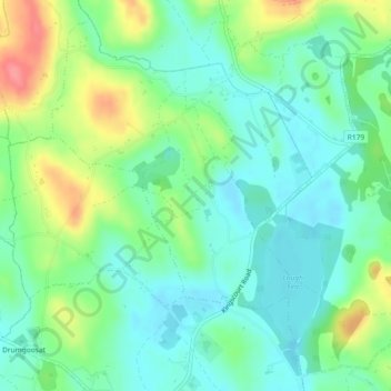 Corduff topographic map, elevation, terrain