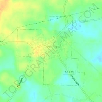 Carthage topographic map, elevation, terrain