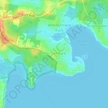 Morisset Park topographic map, elevation, terrain