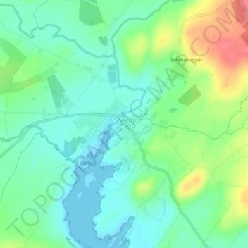 Sneem topographic map, elevation, terrain