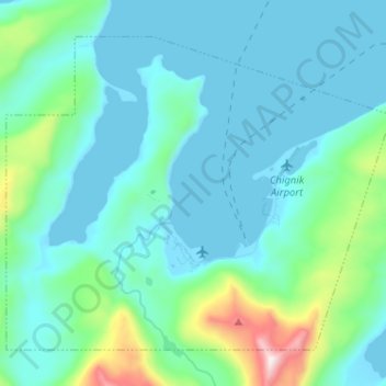 Chignik topographic map, elevation, terrain
