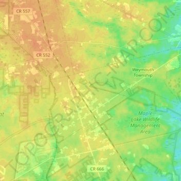 Weymouth Township topographic map, elevation, terrain