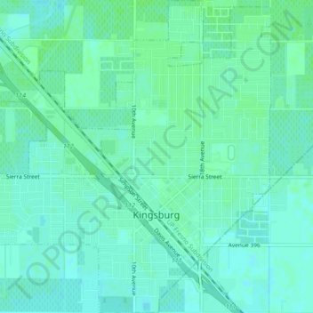 Kingsburg topographic map, elevation, terrain