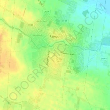 Ratoath topographic map, elevation, terrain
