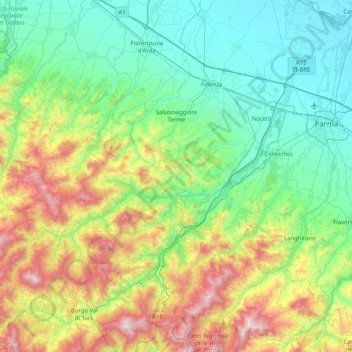 Taro topographic map, elevation, terrain