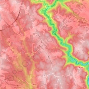 Saint-Étienne-aux-Clos topographic map, elevation, terrain