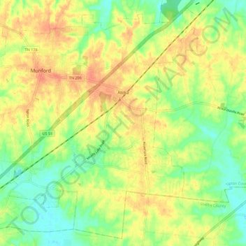 Atoka topographic map, elevation, terrain