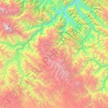 Cordillera Real topographic map, elevation, terrain