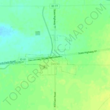 Declo topographic map, elevation, terrain