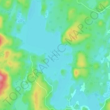 Lac de la Mer Bleue topographic map, elevation, terrain