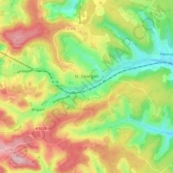 St. Georgen-Stadt topographic map, elevation, terrain