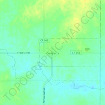 Dougherty topographic map, elevation, terrain
