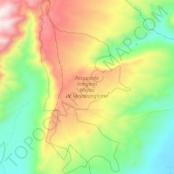 Resguardo Indigena Wayúu de Mayabangloma topographic map, elevation ...
