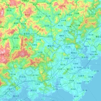 Nan'an City topographic map, elevation, terrain