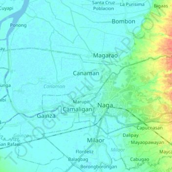 Canaman topographic map, elevation, terrain