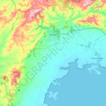 Foster topographic map, elevation, terrain