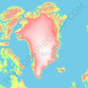 Kingdom of Denmark topographic map, elevation, terrain