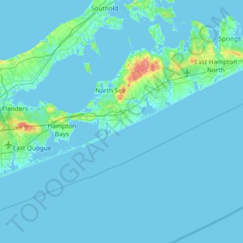 Town of Southampton topographic map, elevation, terrain