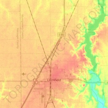 Litchfield topographic map, elevation, terrain