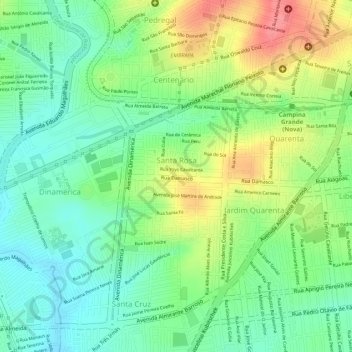 Santa Rosa topographic map, elevation, terrain