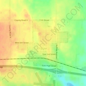 Flagler topographic map, elevation, terrain