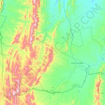 Municipio Cuevo topographic map, elevation, terrain