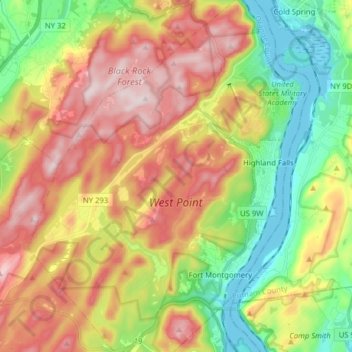 West Point topographic map, elevation, terrain