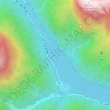 Lago del Mis topographic map, elevation, terrain