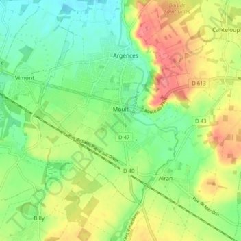 Moult topographic map, elevation, terrain