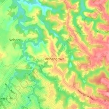 Annangrove topographic map, elevation, terrain