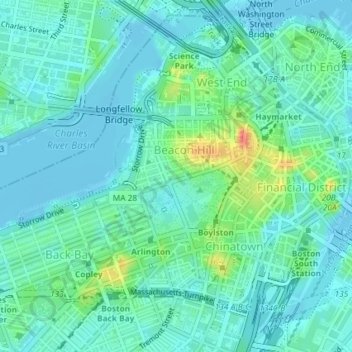 Beacon Hill topographic map, elevation, terrain