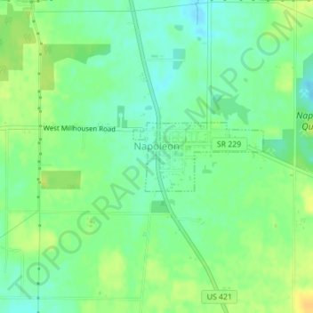 Napoleon topographic map, elevation, terrain