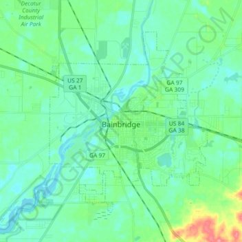 Bainbridge topographic map, elevation, terrain