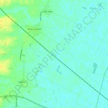 Helpringham topographic map, elevation, terrain